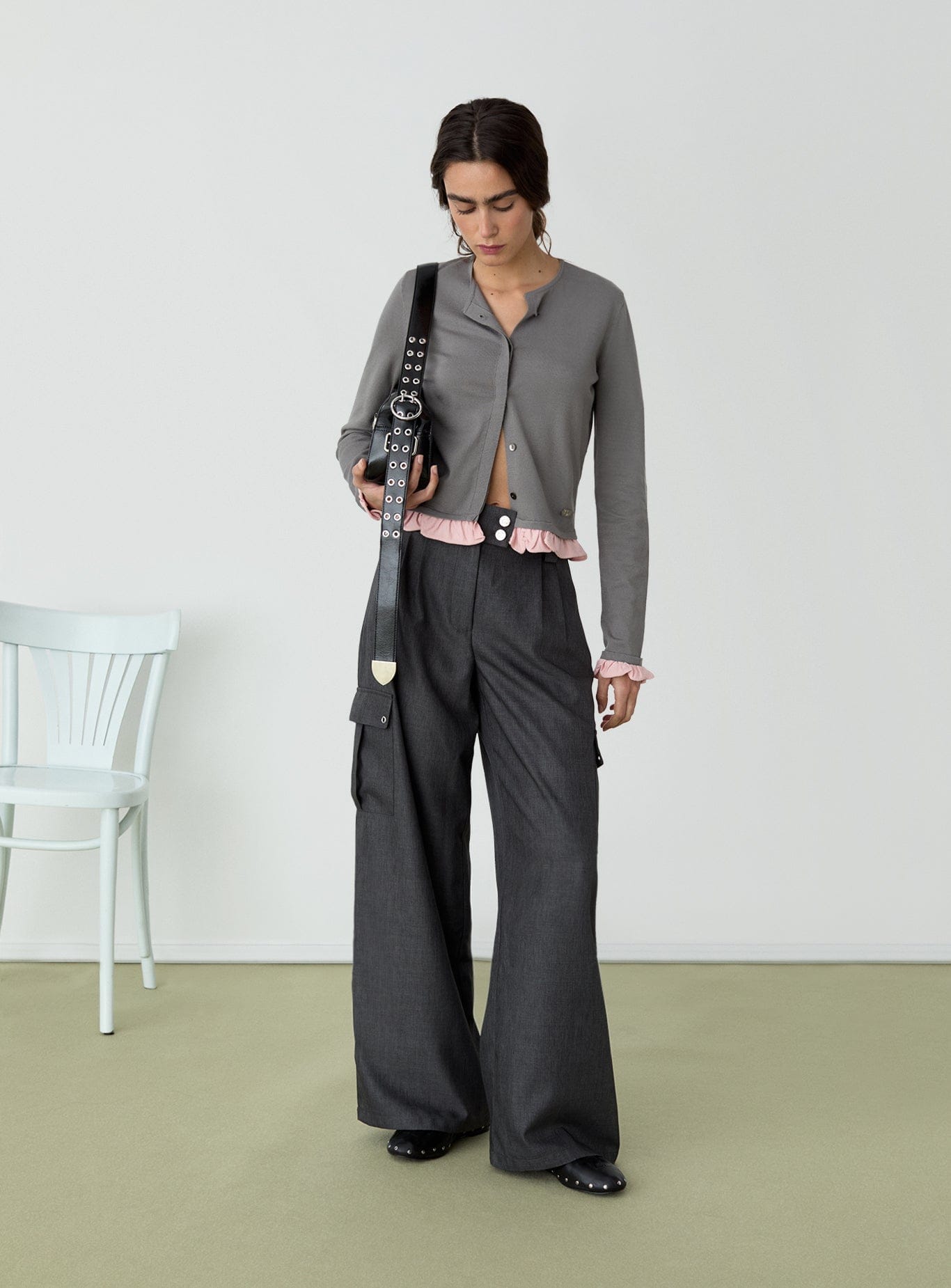 Tirsa Grey Cargo Pants | LAAGAM